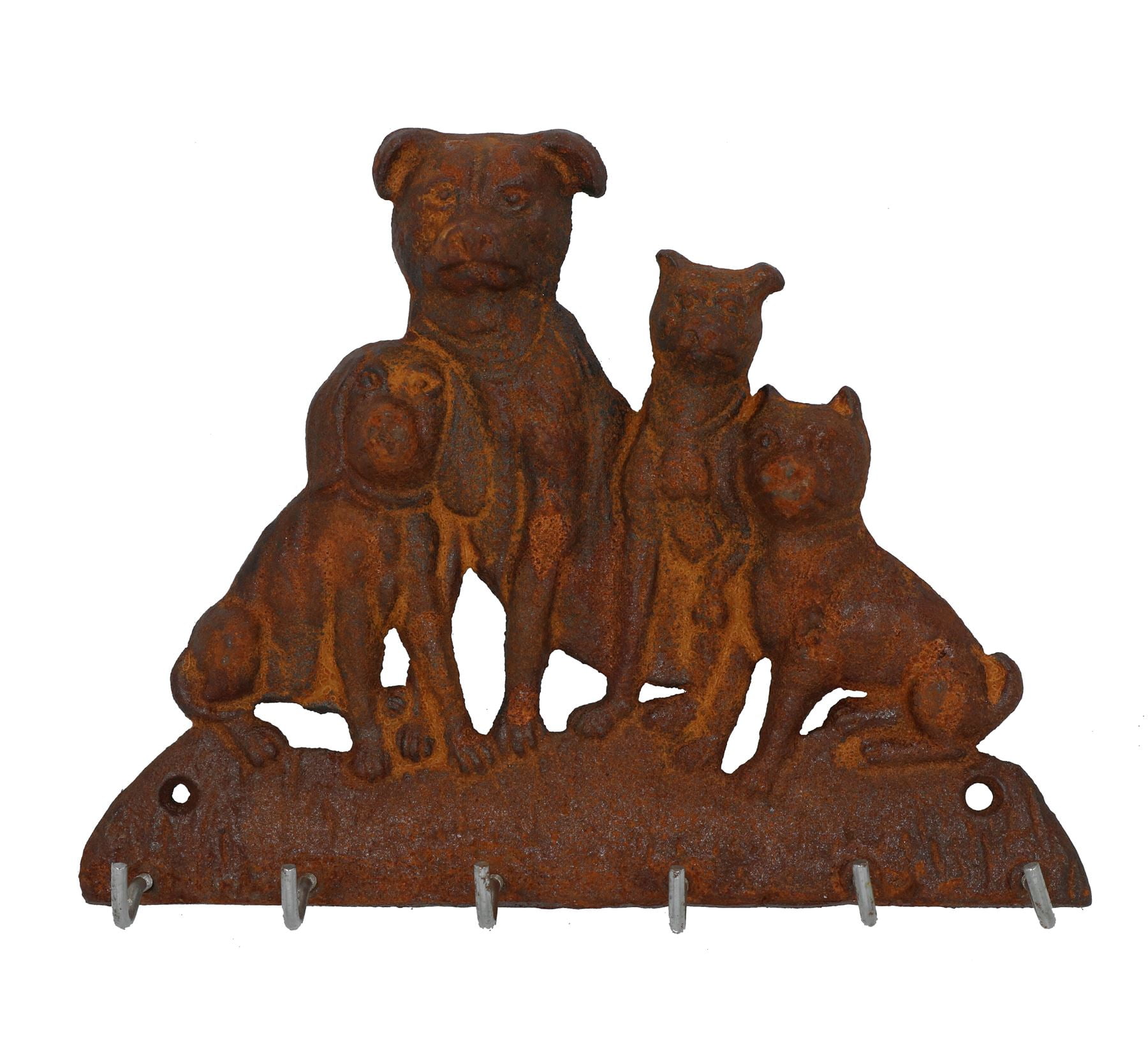 Dog Key Rack Hanger Hook Cast Iron Wall Home Rustic Peg Rail Holder ...