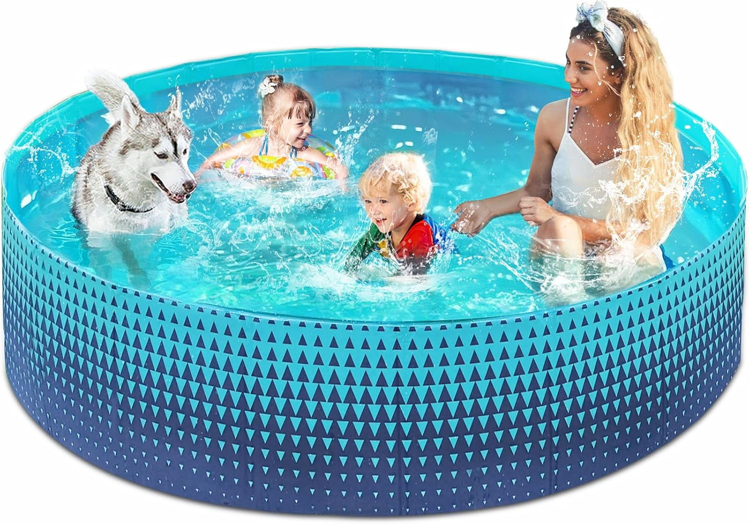Dog Kiddie Pool - Hard Plastic Kids Paddling Pool Toddler Baby Swimming ...