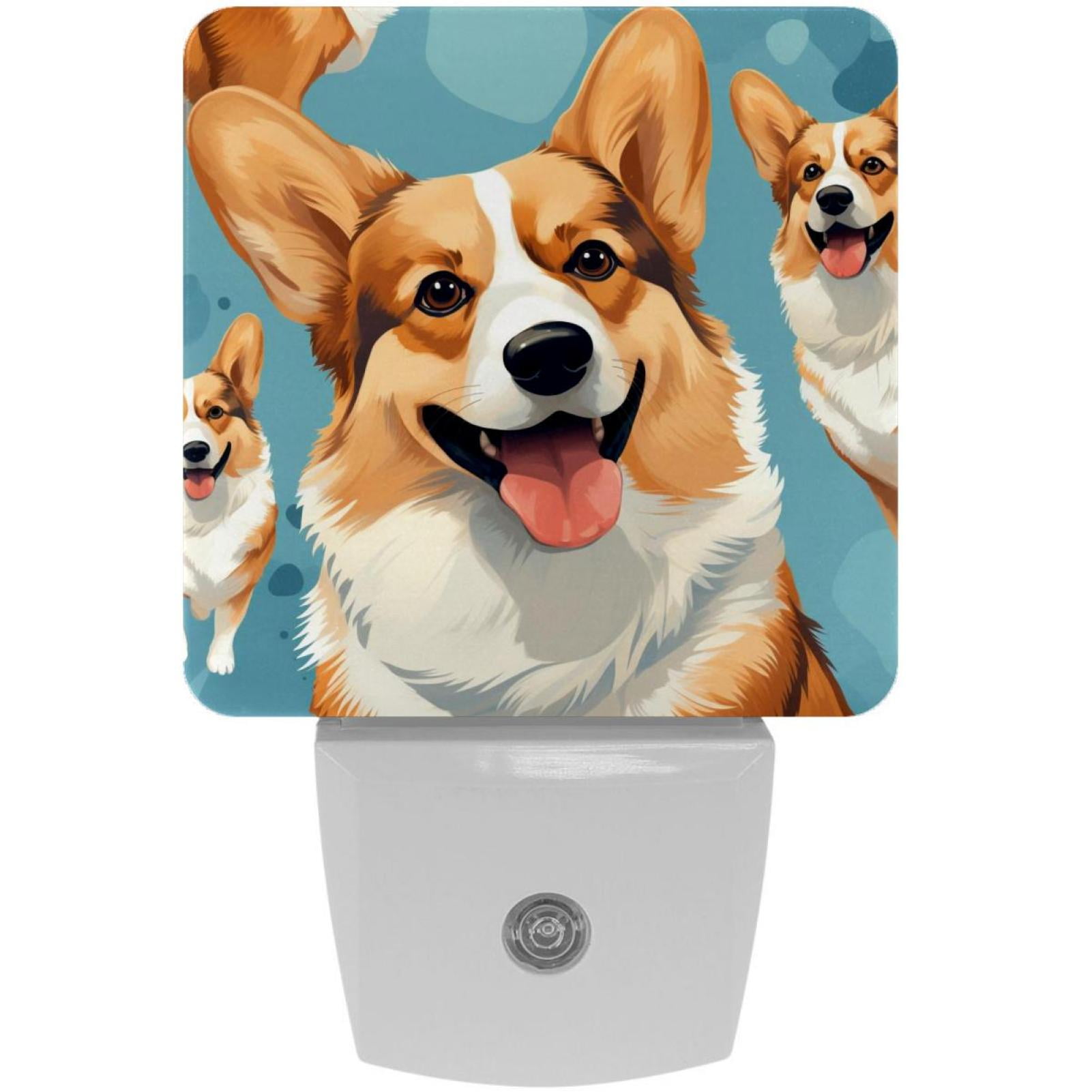 Dog LED Square Night Lights - Energy Efficient Plug-in Wall Lamp with ...