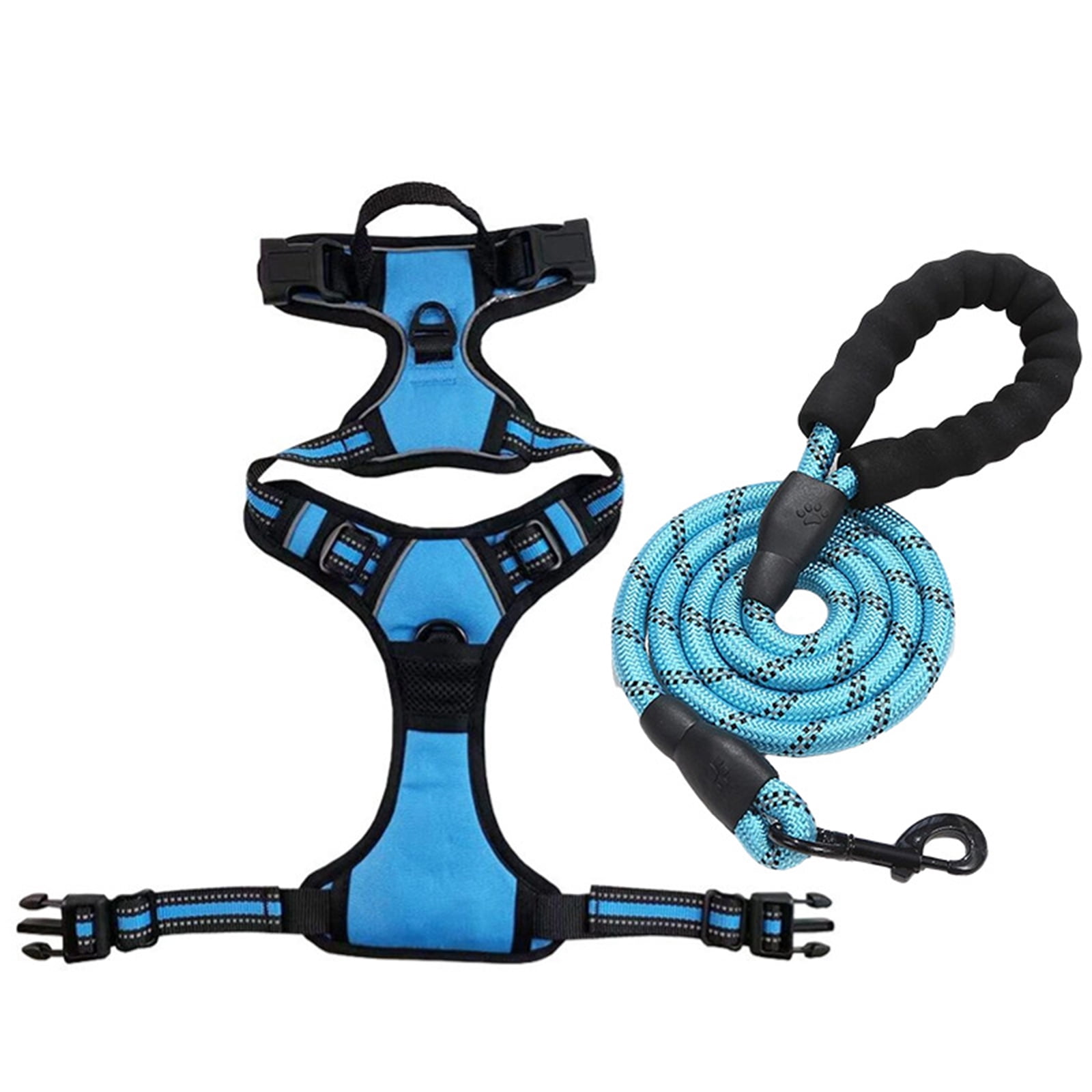 Dog Leash Anti-Pull Nylon Set Puppy Pet Vest Leash Dog CollarReflective ...