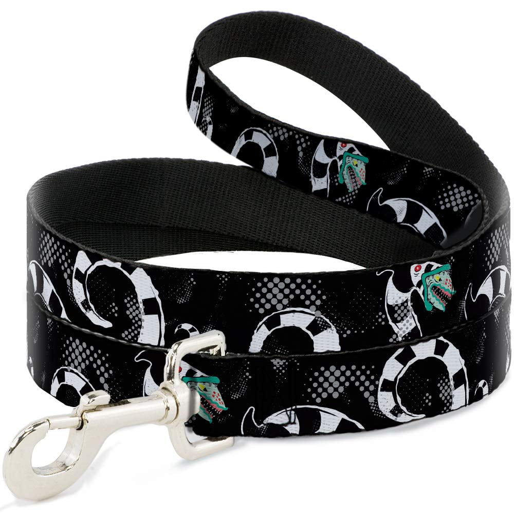 Dog Leash Beetlejuice Sandworm Healftone Repeat Black Gray 6 Feet Long ...