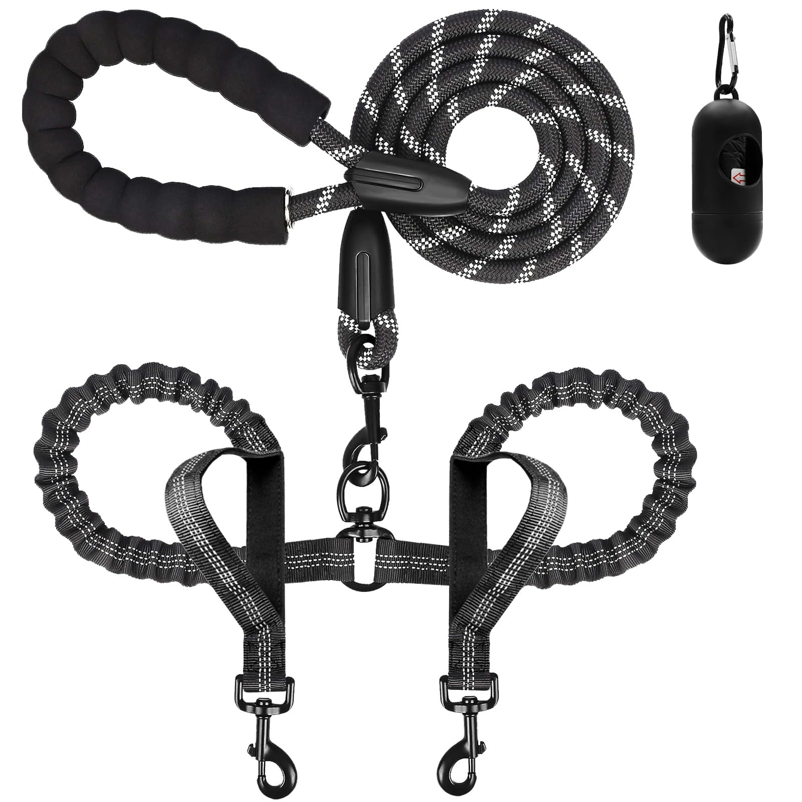 Dog Leash, Double Dog SBF3 Leash for Two Dogs, Adjustable Dual Dog ...