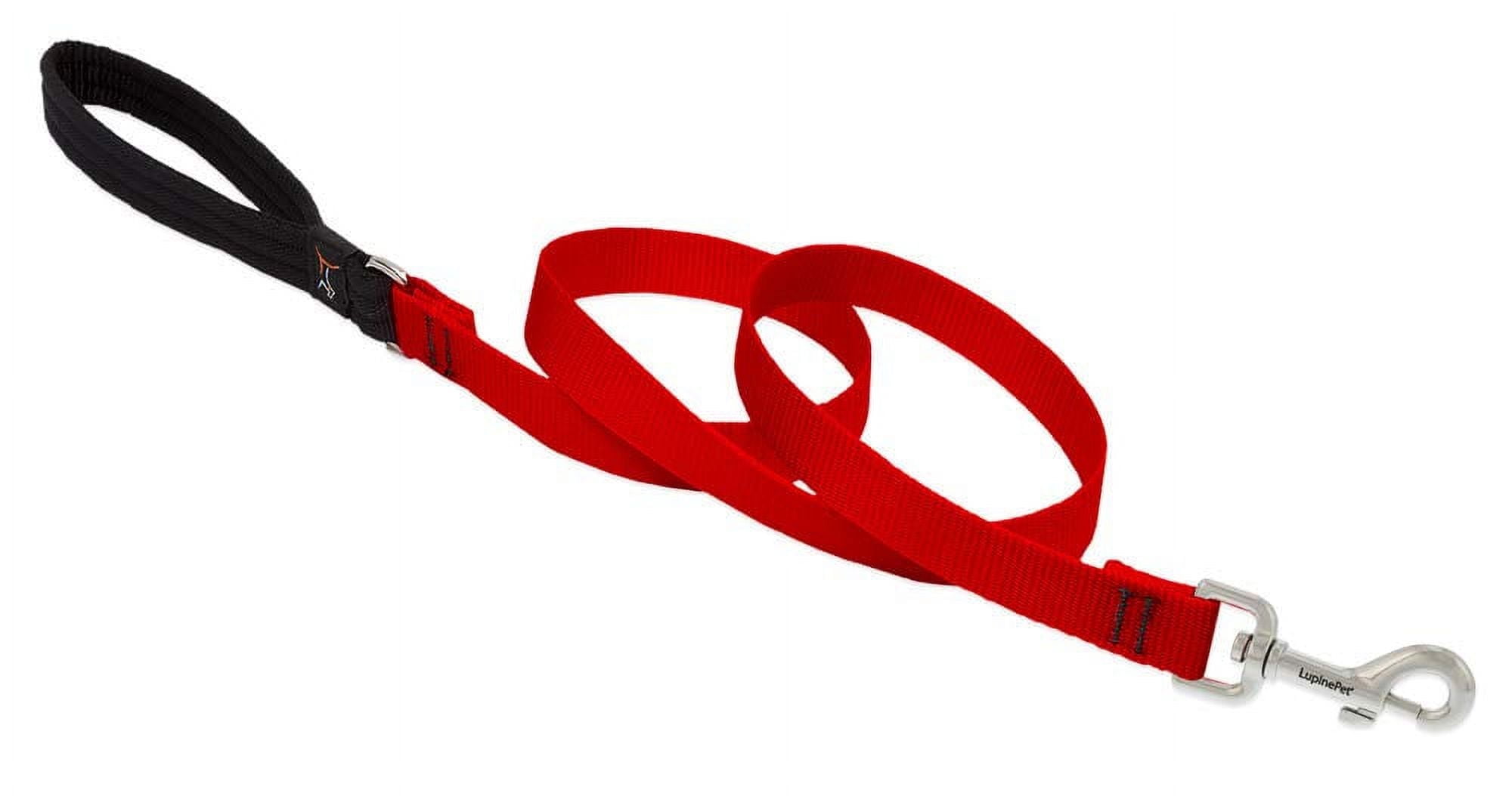 Dog Leash by Lupine in 3/4" Wide Red 6-Foot Long with Padded Handle ...