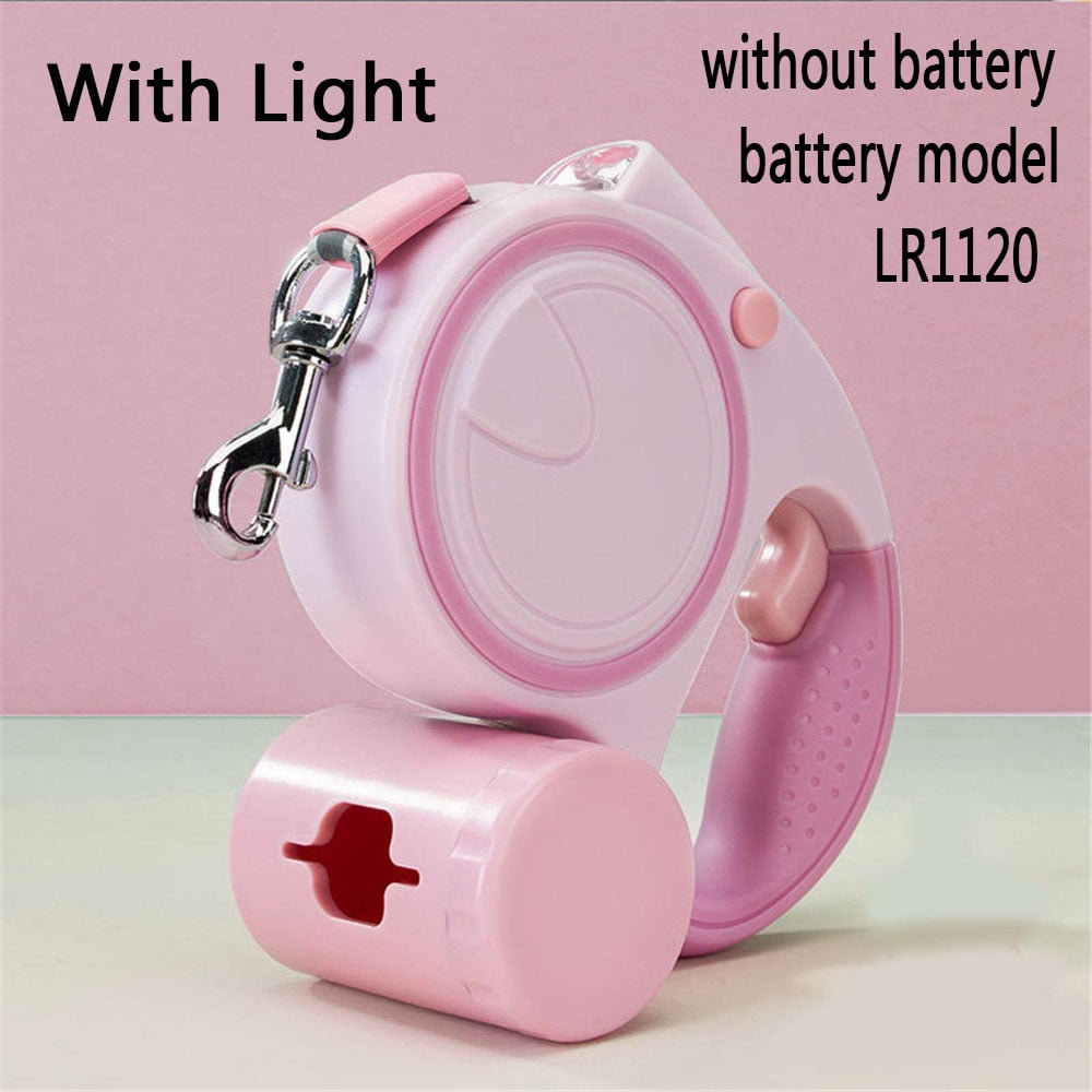 Dog Leash with Led Lights and Garbage Bag Retractable Nylon 5M Traction ...