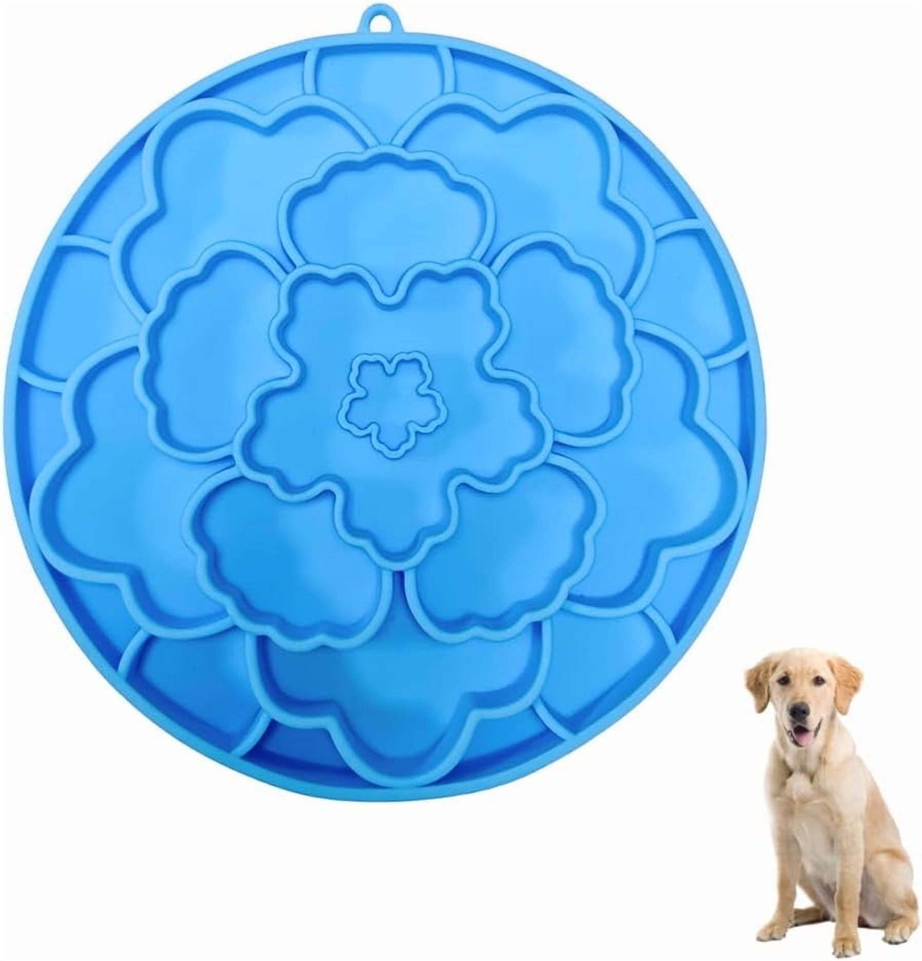 Dog Licking Mat | Double-Sided Silicone Slow Feeder | Round Anxiety ...