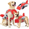 Dog Life Jacket, Adjustable Pet Flotation Vest with Rescue Handle ...