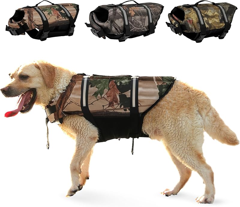 Dog Life Jacket Camouflage Dog Life Vest with Reflective Strips,High ...