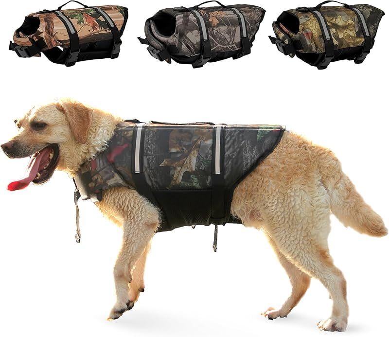 Dog Life Jacket Camouflage Dog Life Vest with Reflective Strips,High ...