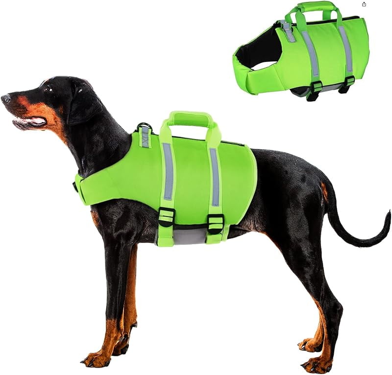 Dog Life Jacket,Dog Swimming Vest with Ripstop and High Flotation for ...