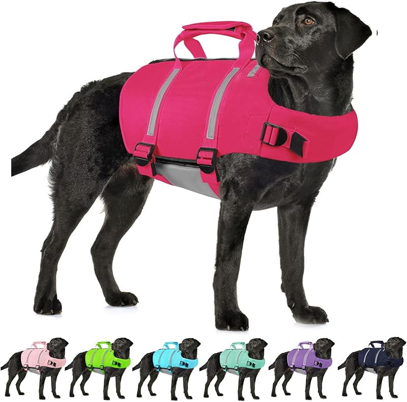Dog Life Jacket High Flotation, Dog Life Vest for Swimming, Reflective ...