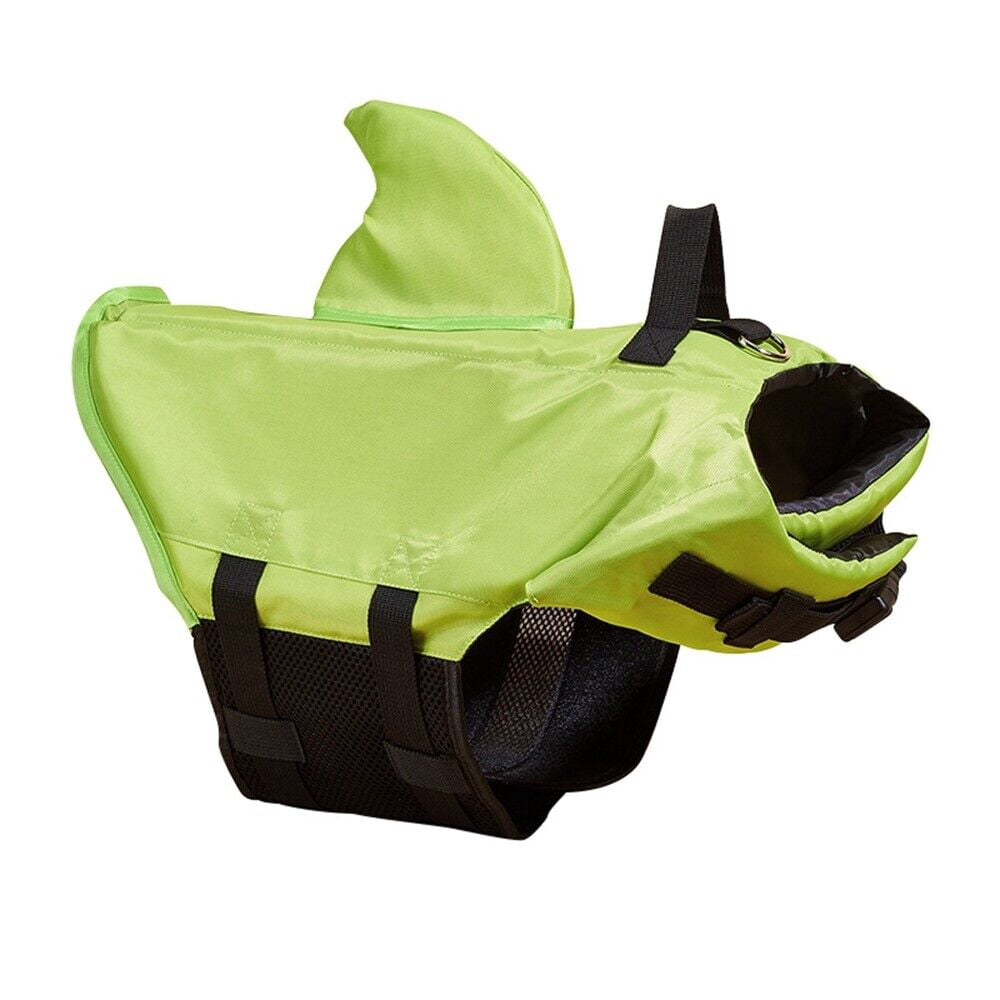 Dog Life Jacket Pet Safety Swimming Shark Float Adjustable Buoyancy Aid ...