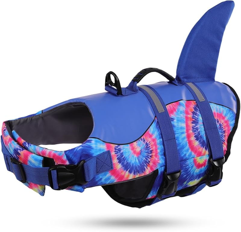 Dog Life Jacket - Pet Safety Vest for Swimming & Boating, Shark Life ...