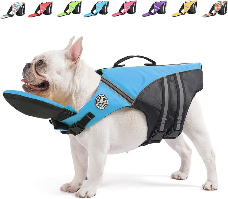 Dog Life Jacket, Reflective Dog Life Vest with Removable Neck Float ...