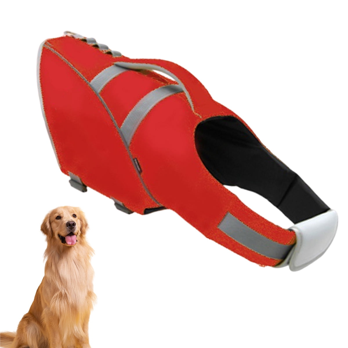 Dog Life Jacket, Reflective Dog Swimming Vest with High Flotation and Rescue Handle, Ripstop Dog ...