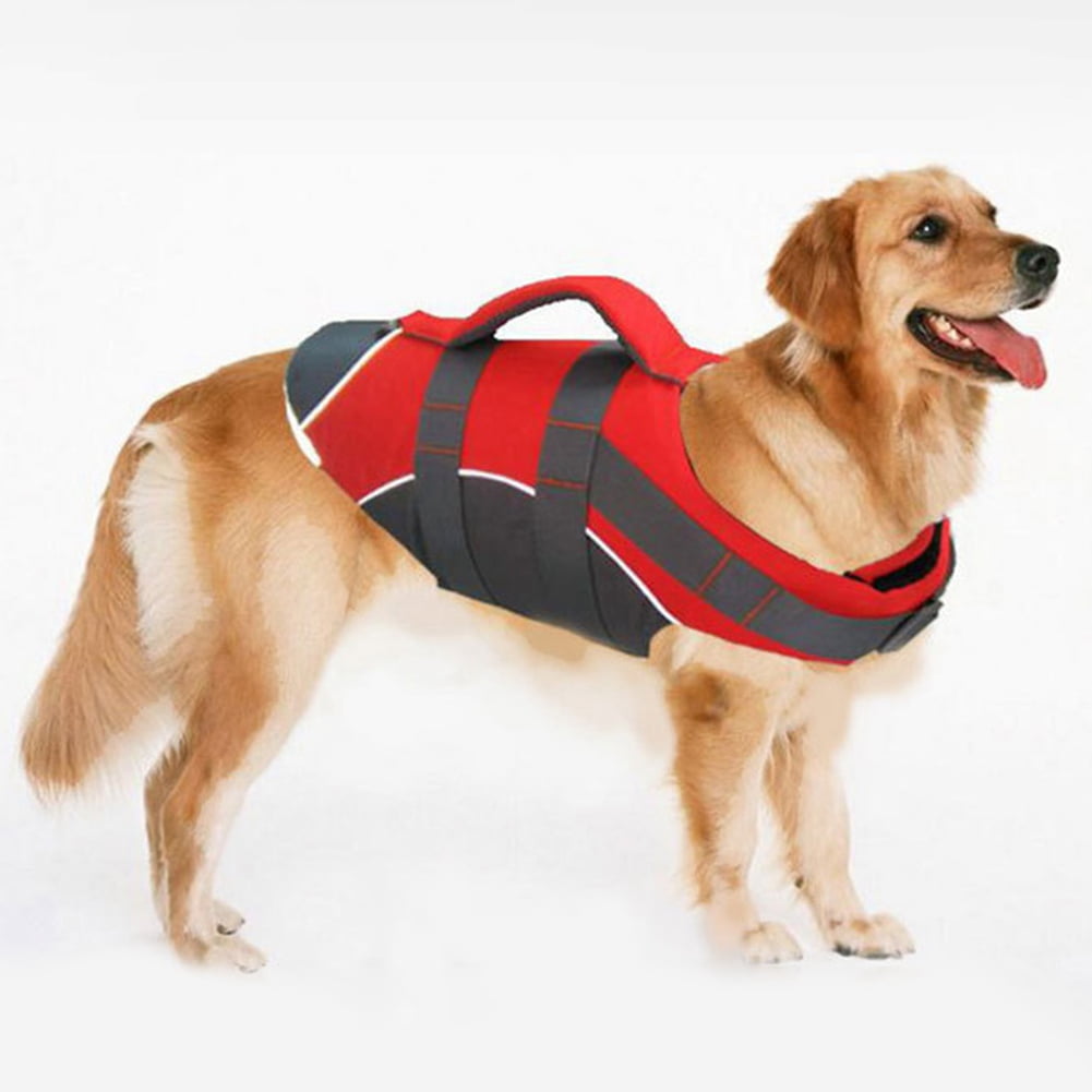 Dog Life Jacket, Reflective Lifesaver with Rescue Handle, Adjustable ...