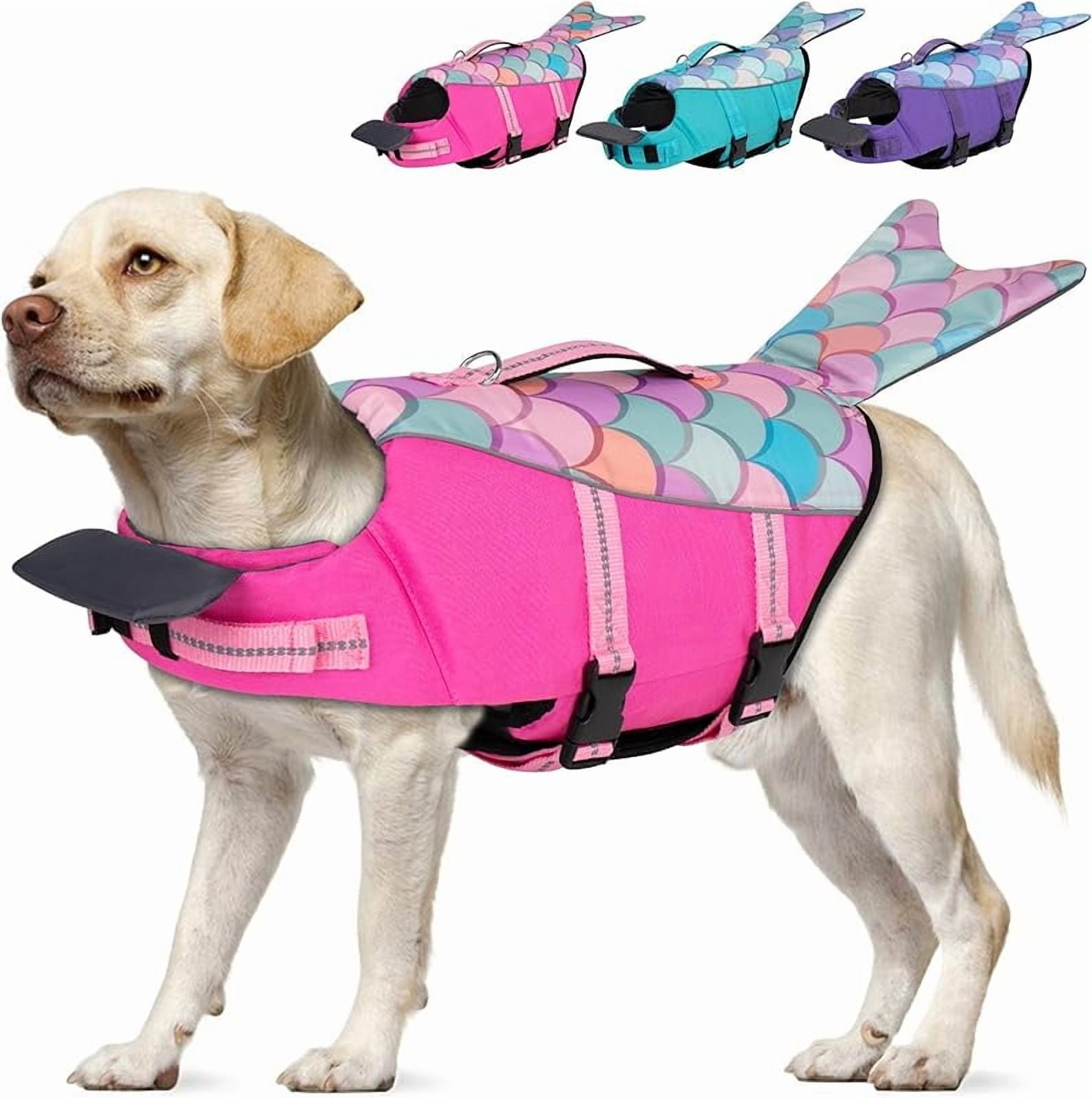 Dog Life Jacket Reflective Mermaid Dog Life Vest for Swimming Boating ...