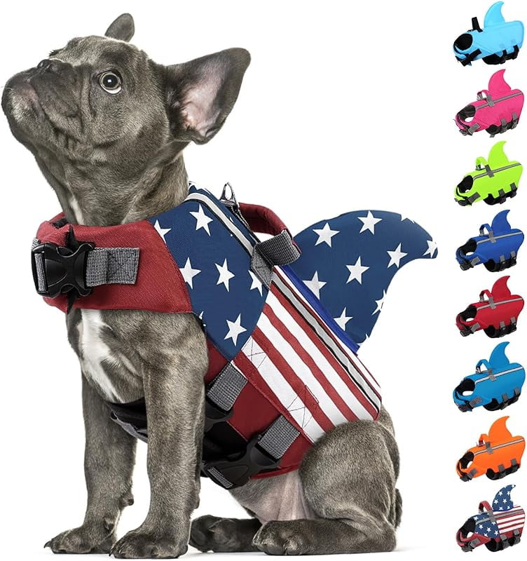 Dog Life Jacket Shark Life Vest for Dogs, Adjustable Swmming Vest with ...