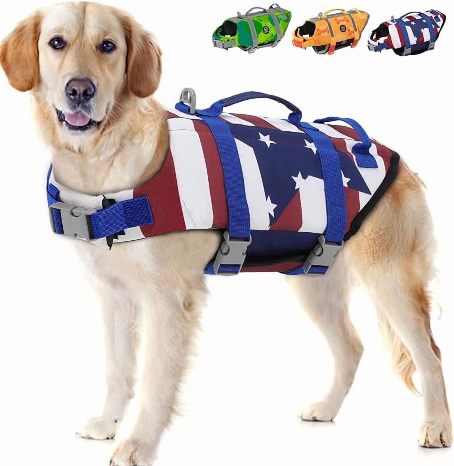 Dog Life Vests, Adjustable Dog Life Jacket with Rescue Handle, Dogs ...