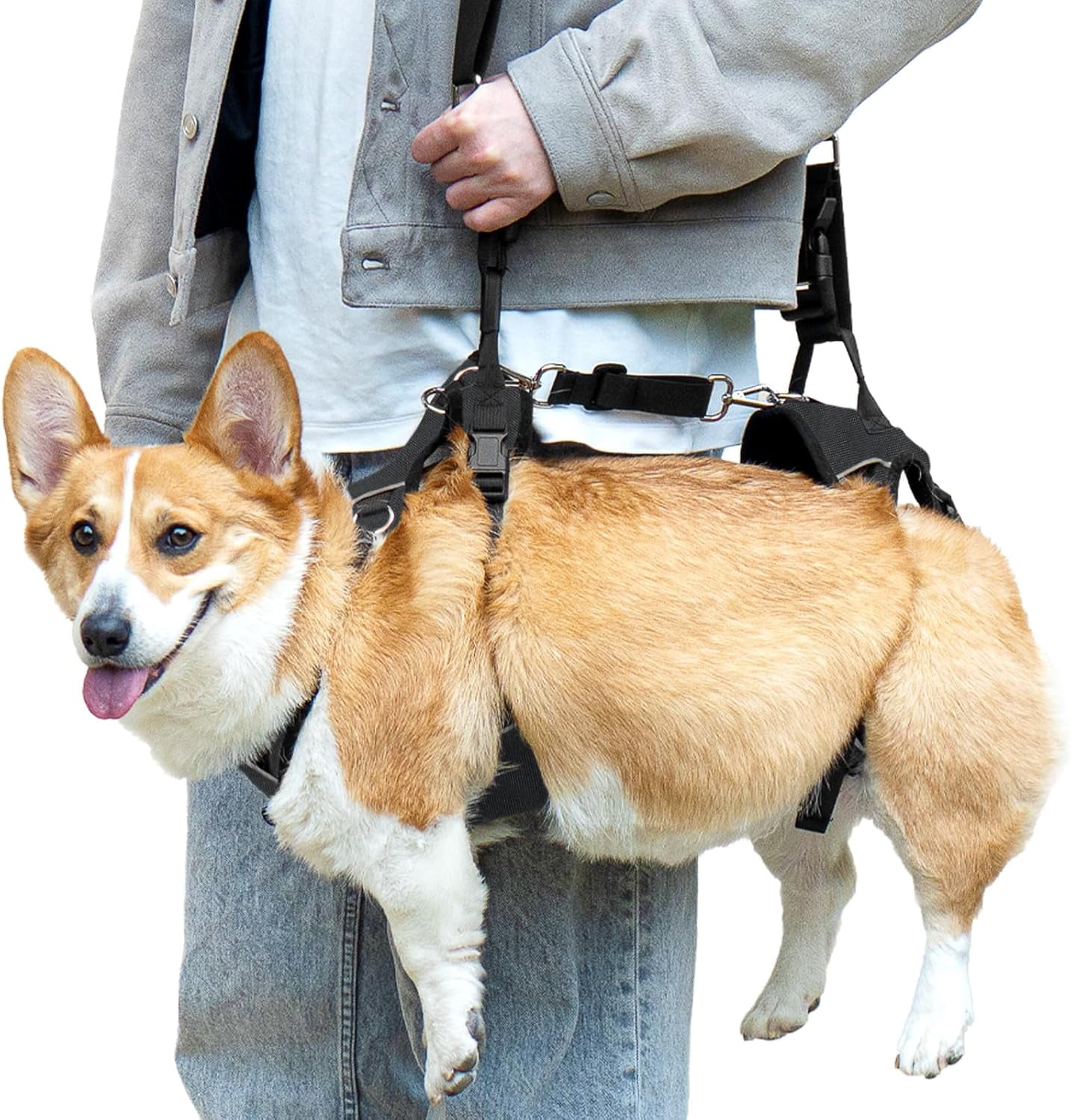Dog Lift Harness, Dog Lift Sling Carrier with Handle & Shoulder Sling ...