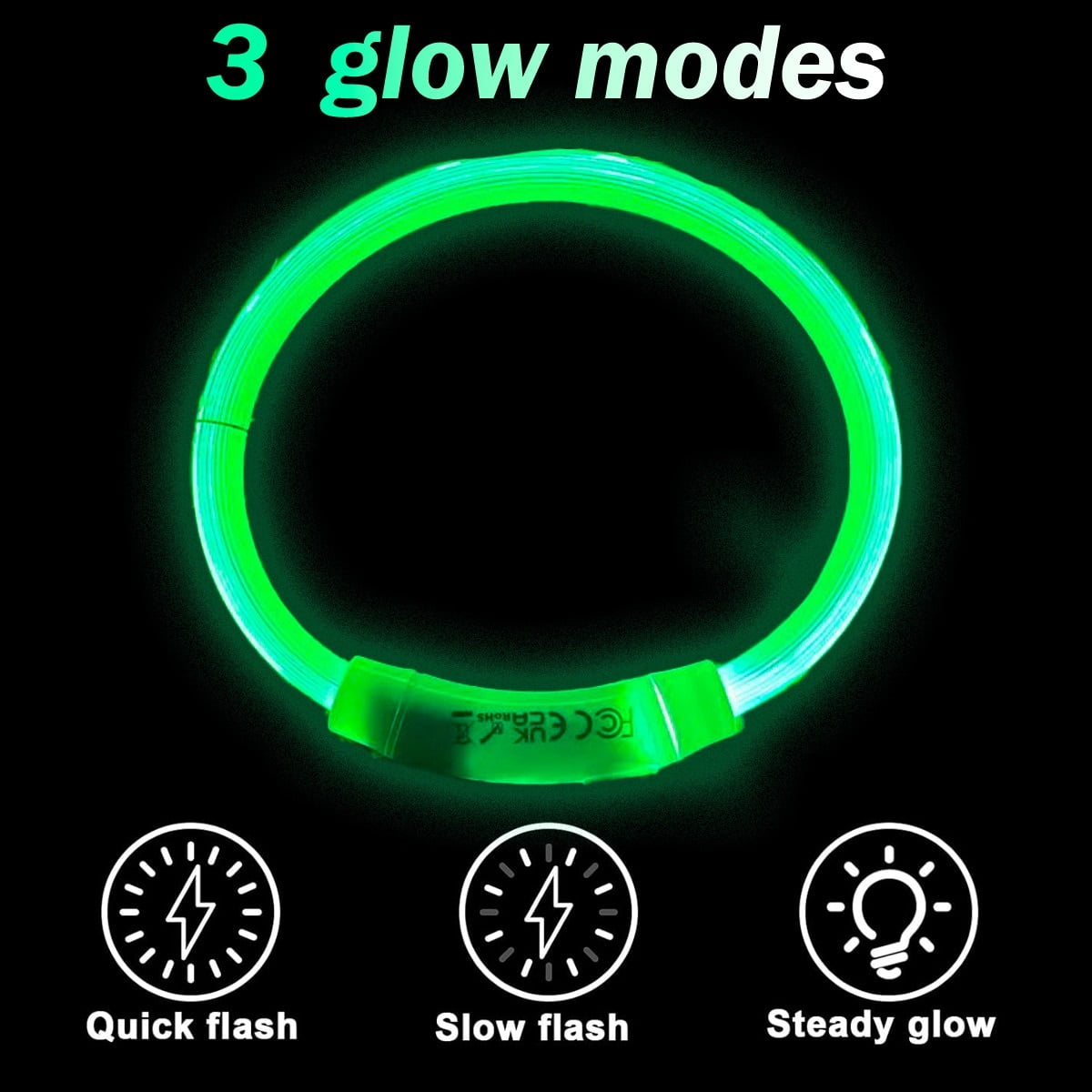 Dog Light Up Collar LED Collar Light Up Cat Collar USB Rechargeable ...