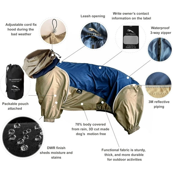 Dog Lightweight Windbreaker, Pet Outdoor Sports Jacket, 0.5 lbs, 3 in ...