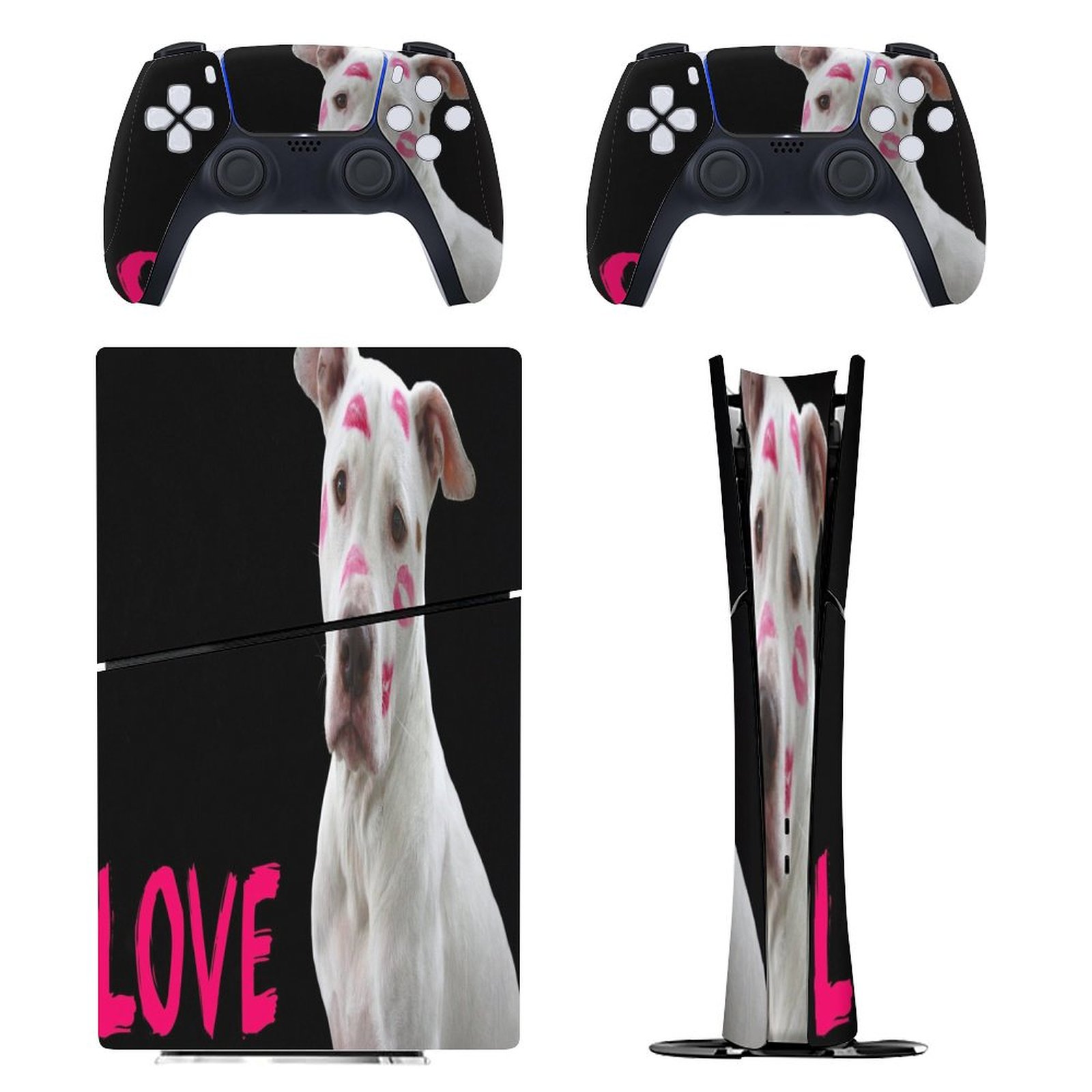 Dog, Lip Prints, Love PS5/PS5 Slim Digital Disc Skin Sticker For ...