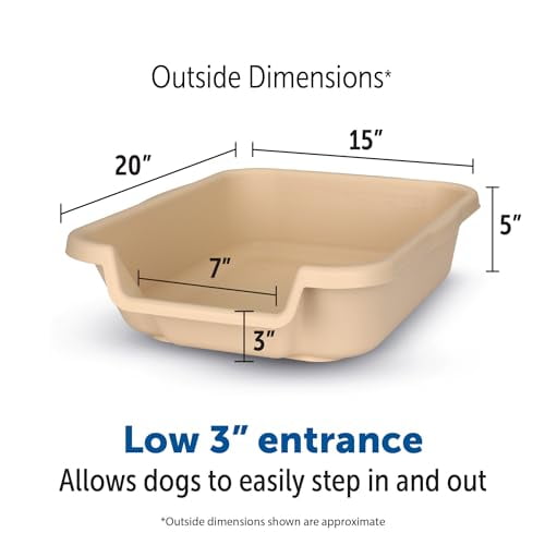 Dog Litter Box, Beach Sand Color, Small Size, Durable & Pet Safe Puppy ...