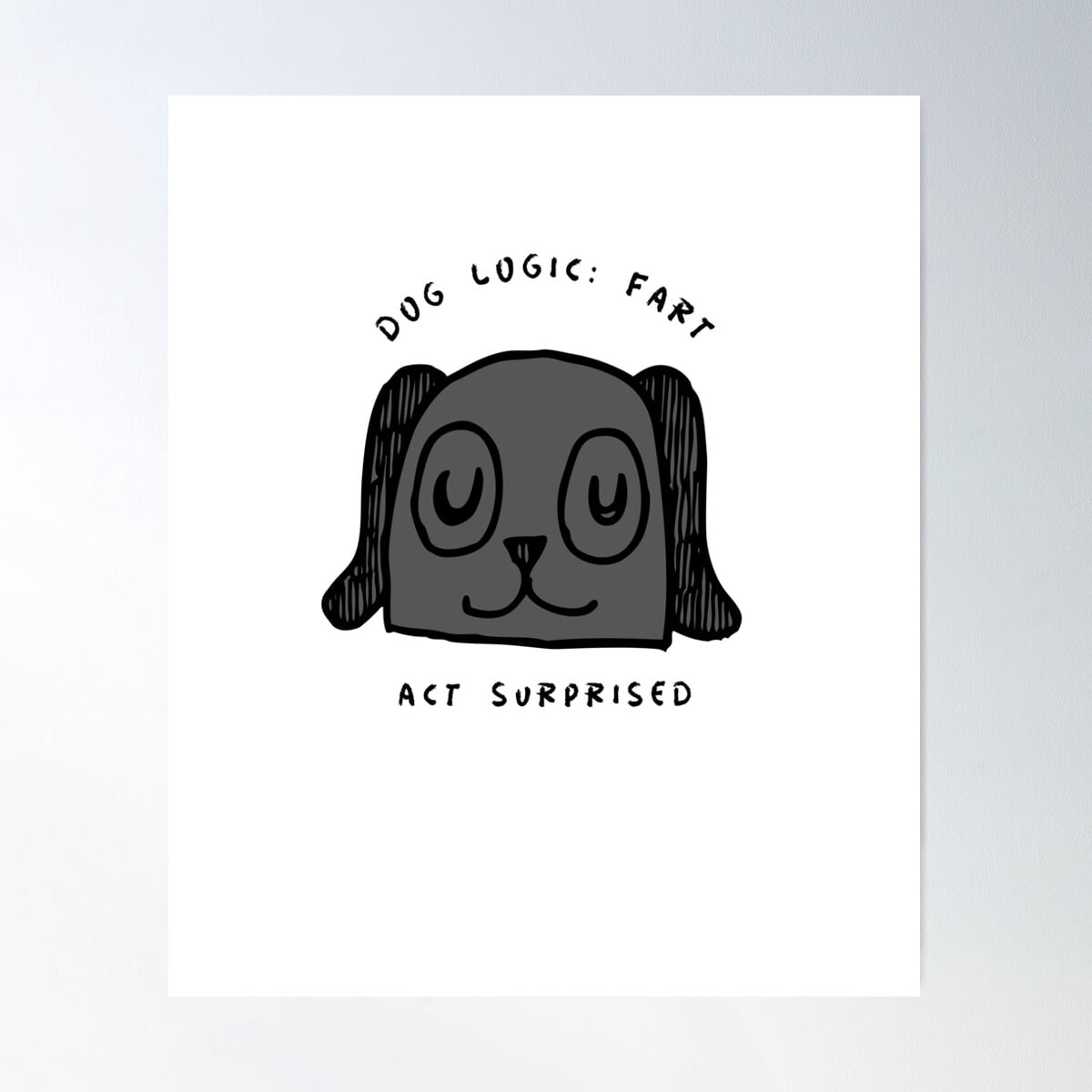 Dog Logic: Fart, Act Surprised Poster Wall Art, Modern Wall Decor For ...