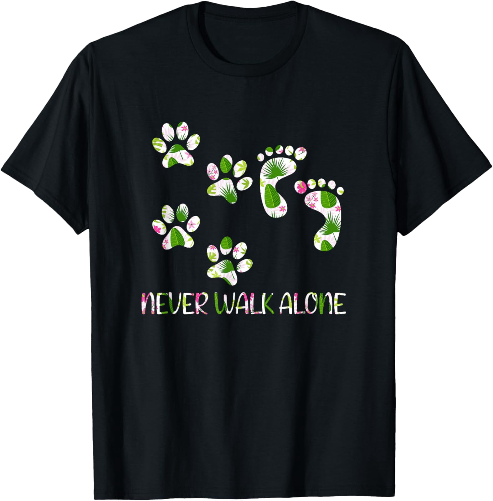 Dog Lover Cute Paw Print Heart Animal Companion T-Shirt - Walmart.com