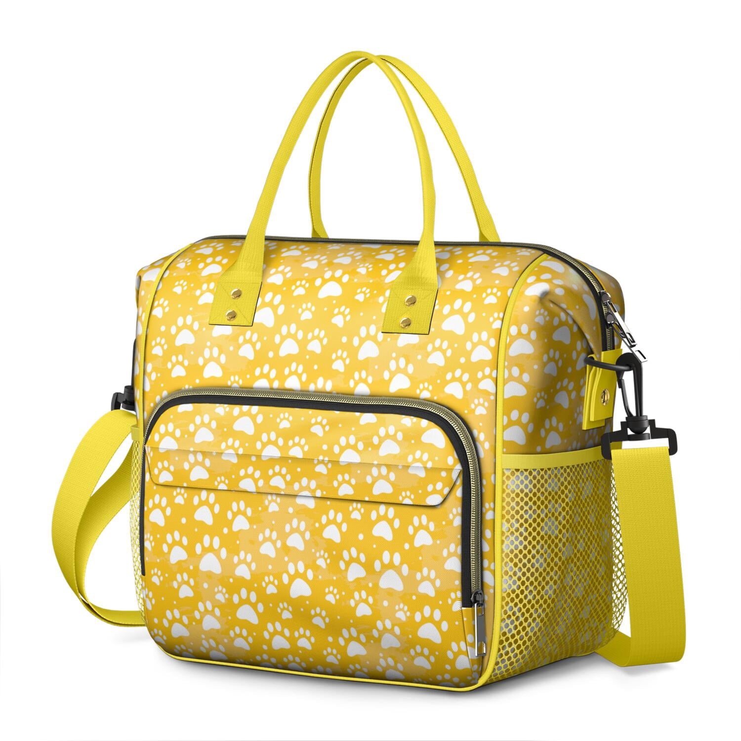 Dog Lover Gift Insulated Lunch Box, Large Cute Paw and Floral Lunch ...