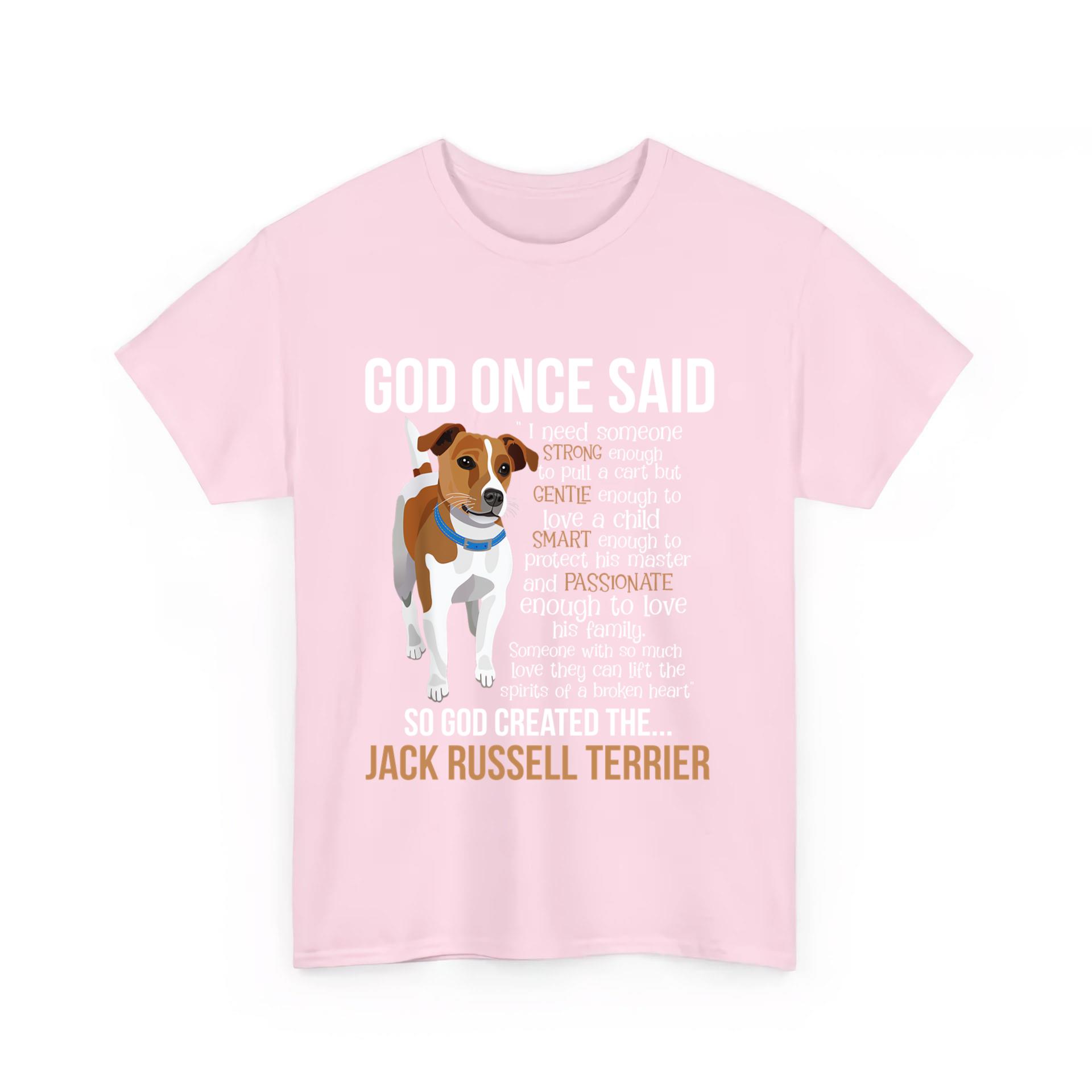 Dog Lover Shirt – God Created the Jack Russell Terrier Graphic Tee ...