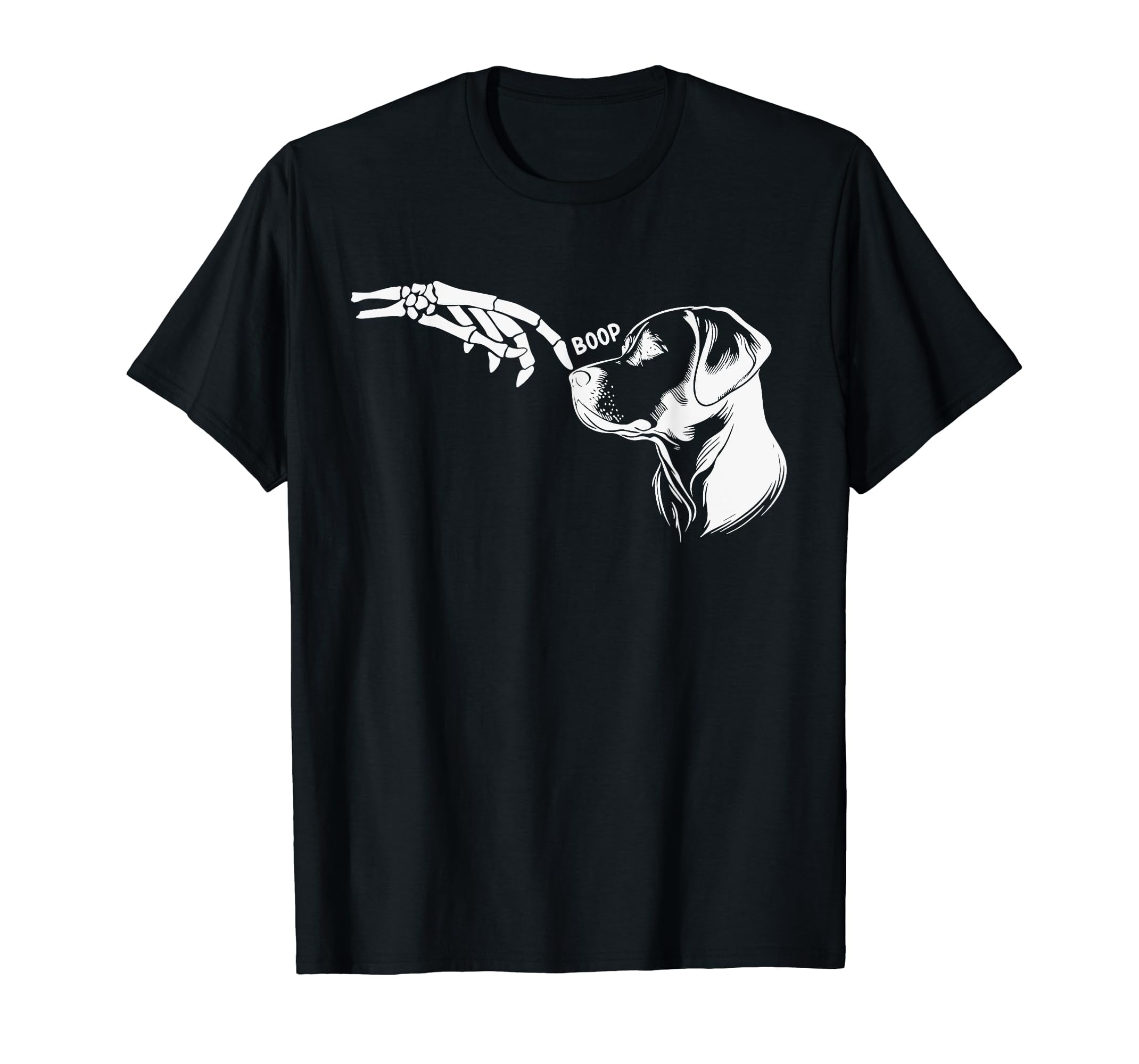 Dog Lover Skeleton Hand Boop Funny Halloween 2023 Labrador Black T ...