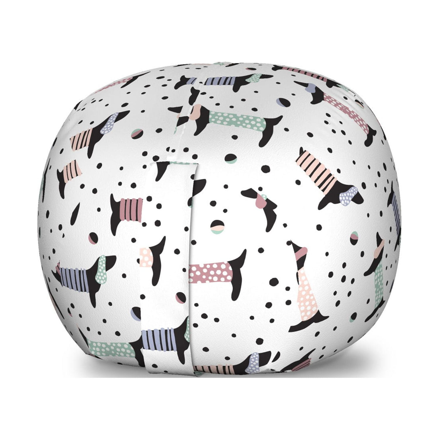Dog Lover Storage Toy Bag Chair, Abstract Hand Drawn Dachshund Puppy ...