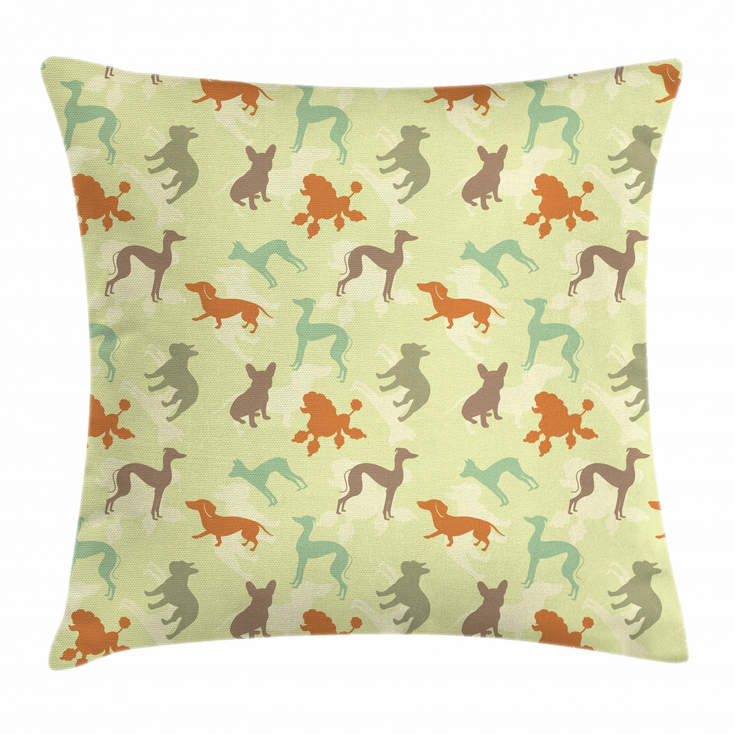 Dog Lover Throw Pillow Cushion Cover, French Bulldog Greyhound Poodle ...