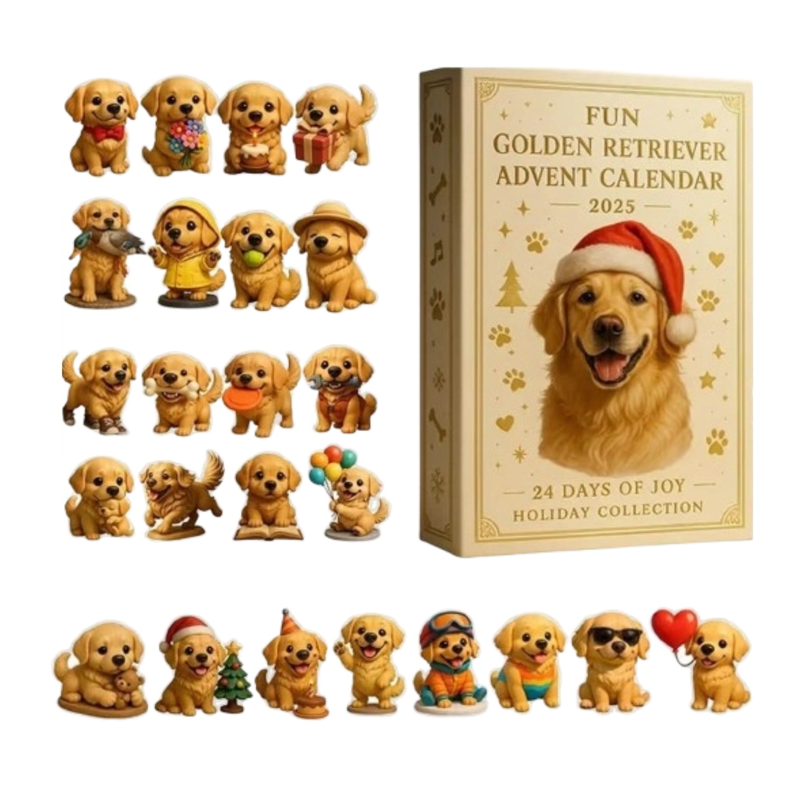 Dog Lovers Advent Calendar 2025,24 Days Christmas Countdown Calendar,2D ...