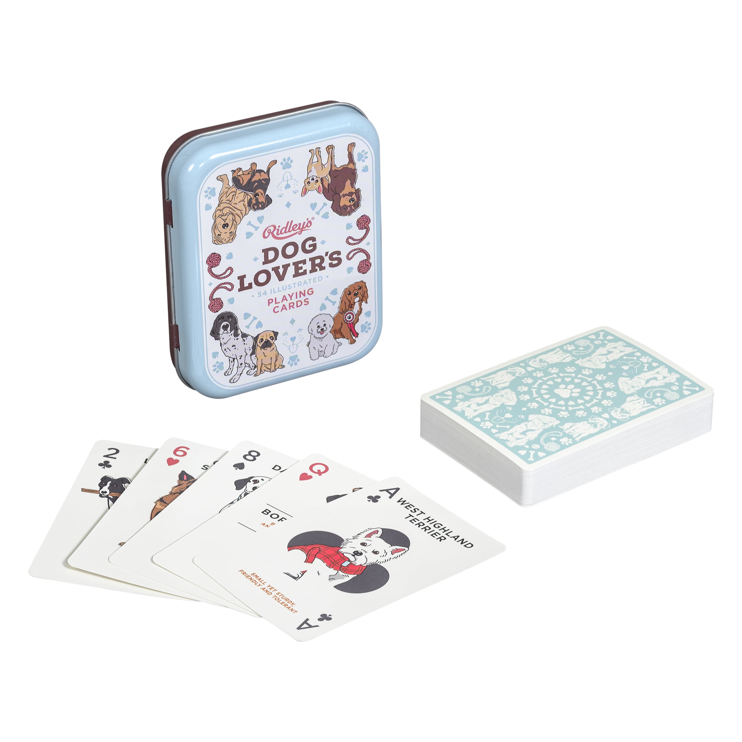 Ridley's Illustrated Dog Breed Playing Cards in Tin - 54 Canine Designs ...