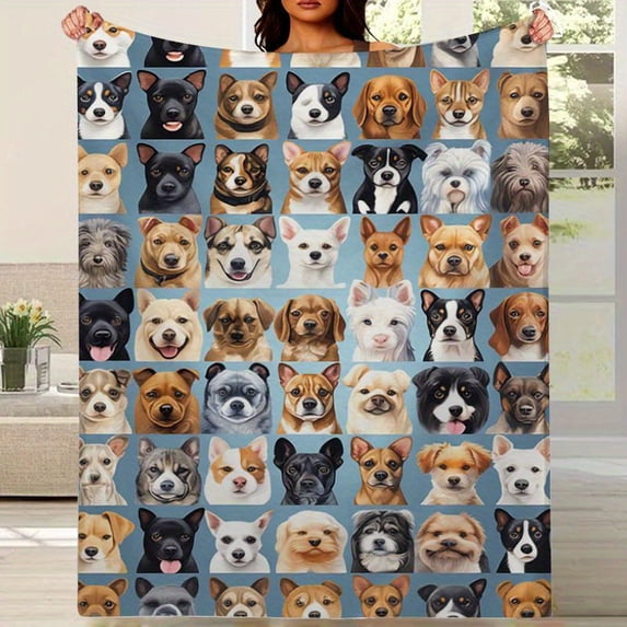 Dog Lovers Fleece Blanket - Super Soft Lightweight Throw with Poodle ...