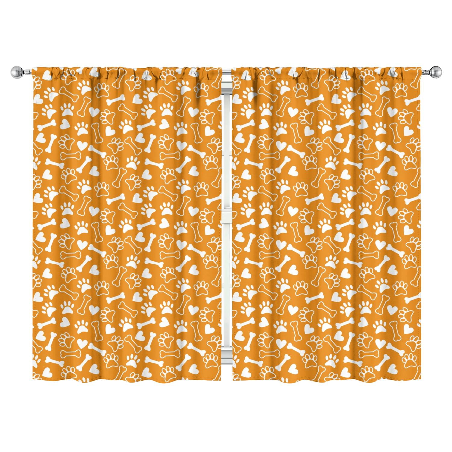 Dog Lovers Kitchen Curtains 2-Piece Set - Whimsical Canine & Floral Dog ...