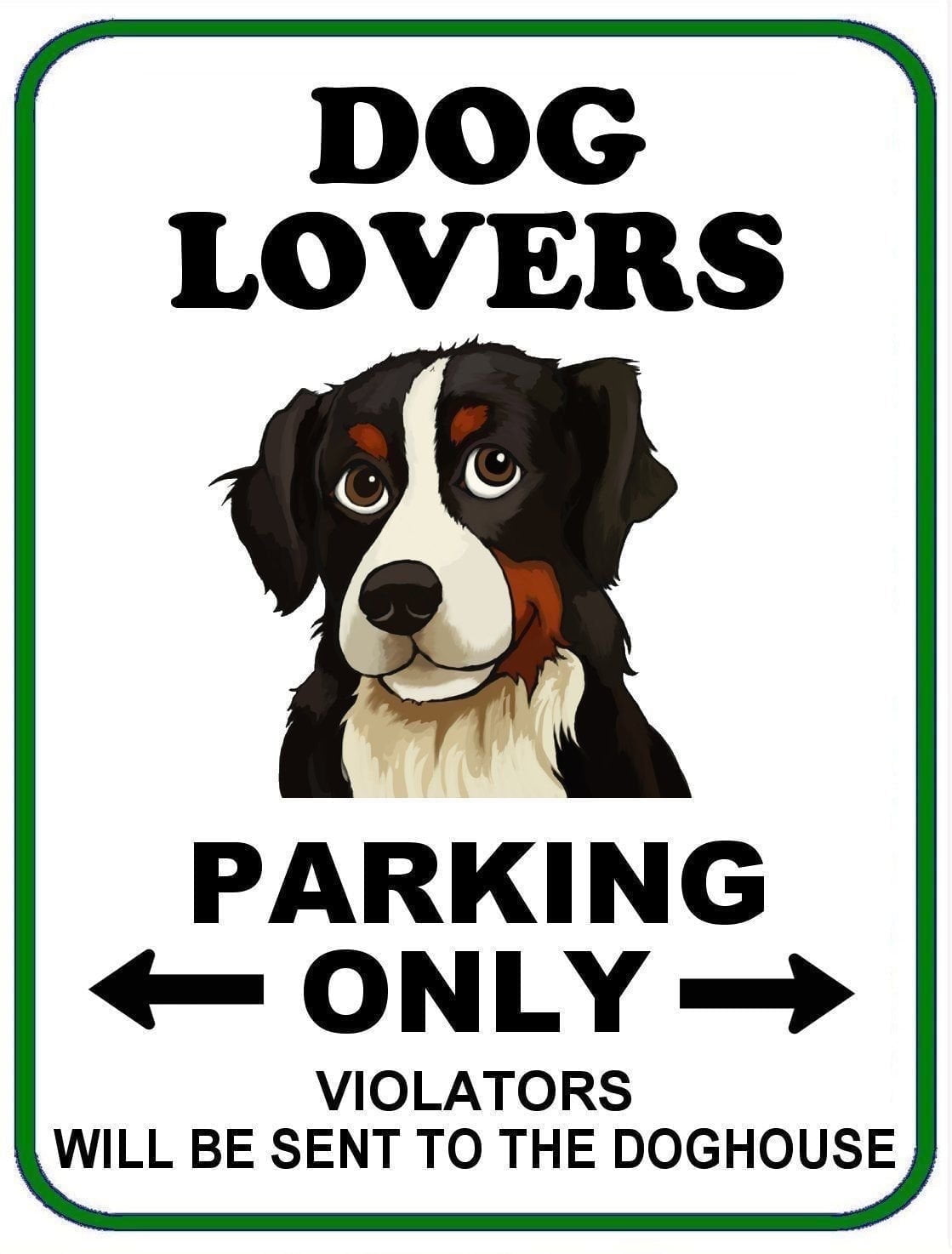PCSCP Dog Lovers Parking Only (v1) Laminated Funny Sign, 11.5H x 9W ...
