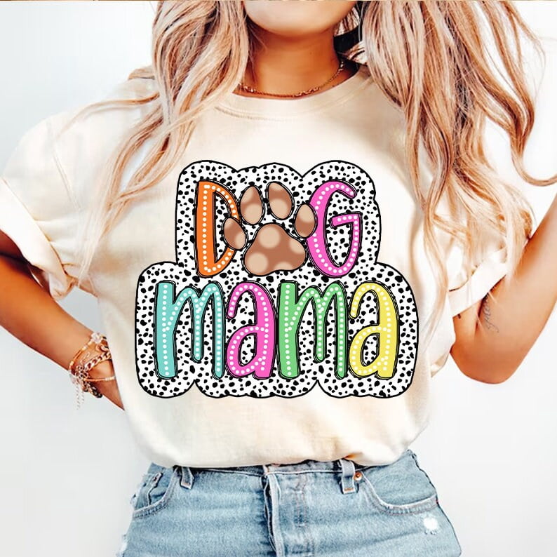 Dog Mama Dalmatian Dalmatian Dots Dog Paw Dog Mom shirt, Dog Mama ...