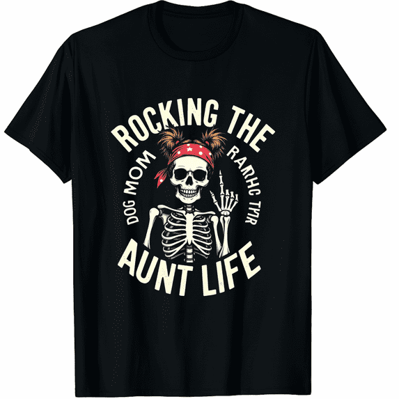 Dog Mama Fur Mama Skeleton Rocking The Dog Mom & Aunt Life Graphic ...