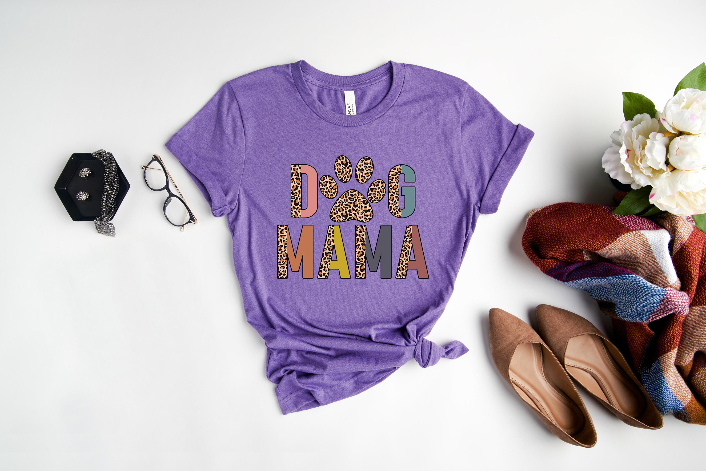 Dog Mama Shirt Dog Mom Shirt Dog Mom Leopard Shirt Dog Mom Gift Fur ...