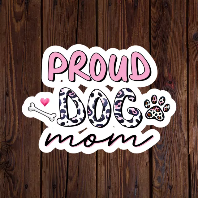Dog Mama Sticker Animal Print Retro Mom Rescue Adopt Scrapbook Sticker ...