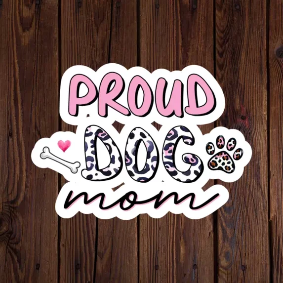 Dog Mama Sticker Animal Print Retro Mom Rescue Adopt Scrapbook Sticker ...