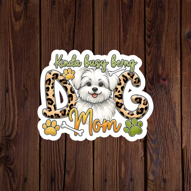 Dog Mama Sticker Animal Print Retro Mom Rescue Adopt Scrapbook Sticker ...