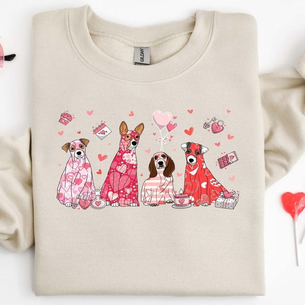 Dog Mama Sweatshirt, Valentine Lovely Dog Sweatshirt, Dogs Be My ...