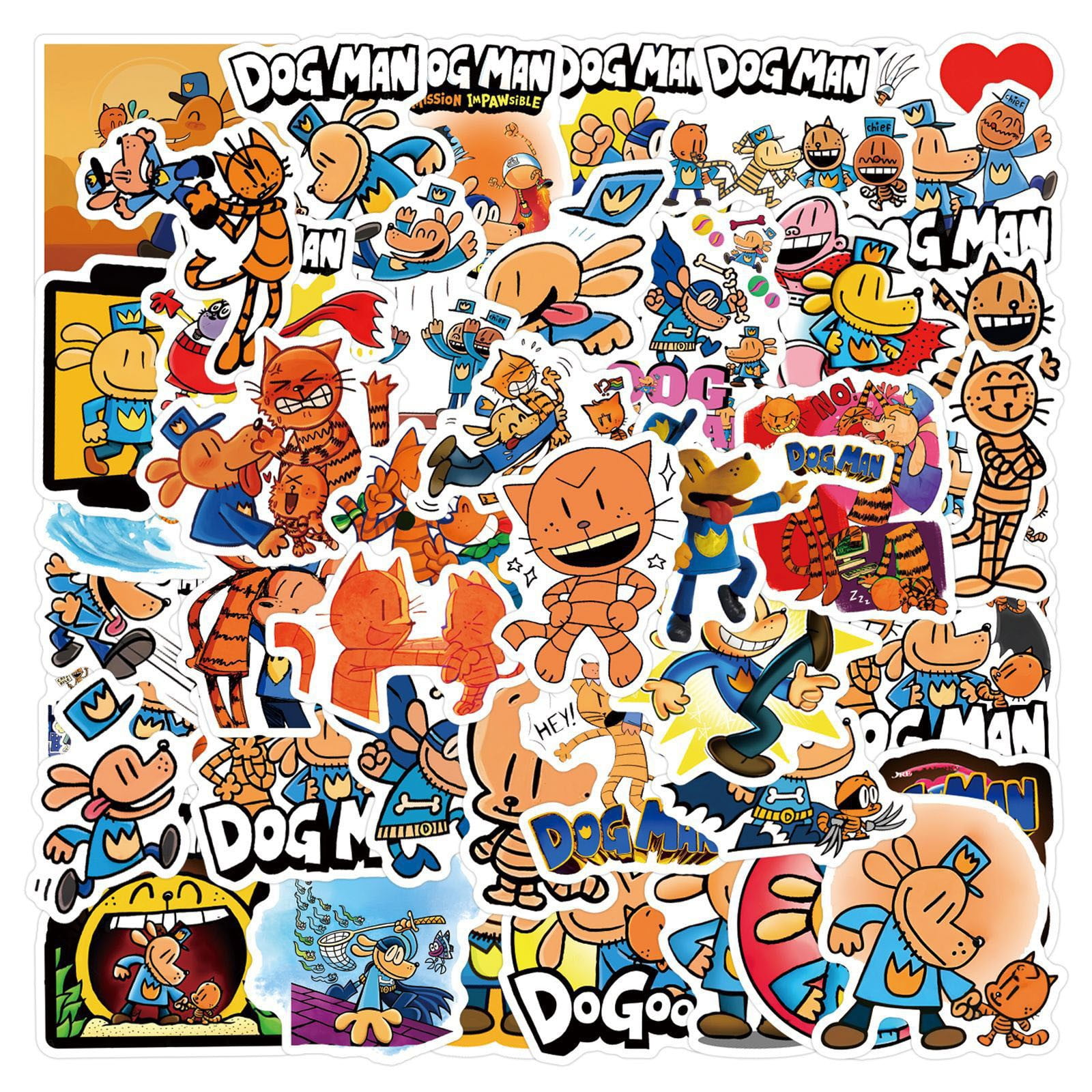 Dog Man 55pcs Suitcase Stickers Waterproof Stickers Scooter Computer ...