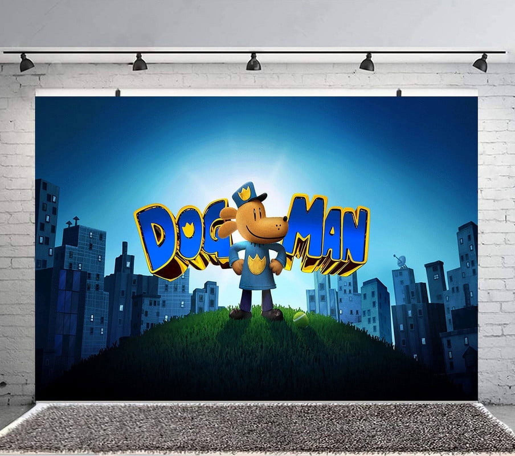 Dog Man Backdrop Banner Party Supplies Poster Movie Theme Background ...