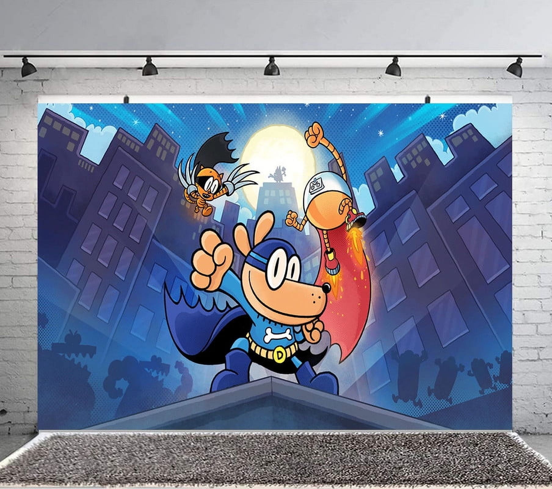 Dog Man Backdrop Banner Party Supplies Poster Movie Theme Background ...
