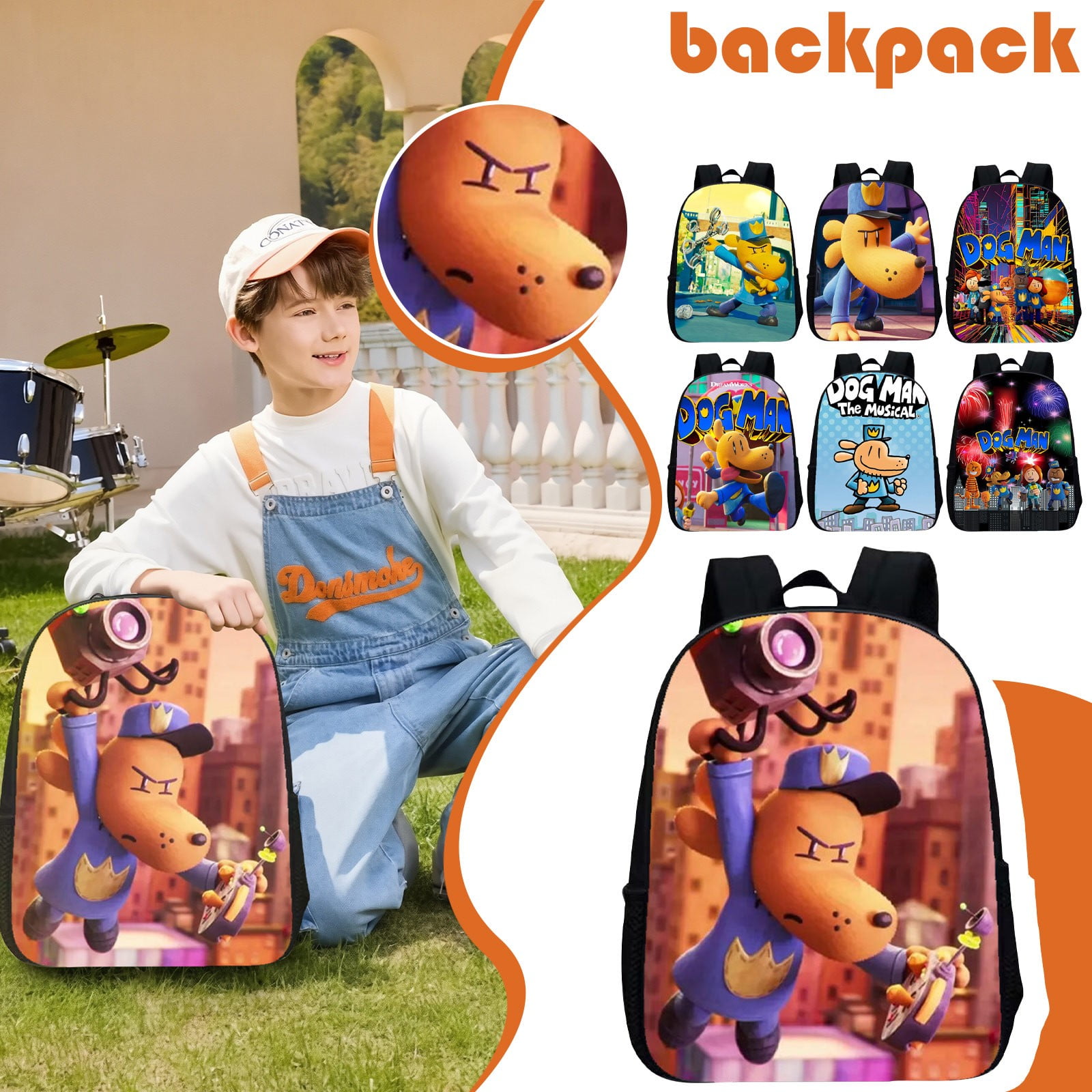 Dog Man Backpack, Backpacks for School, Dog Man School Backpacks, Book ...